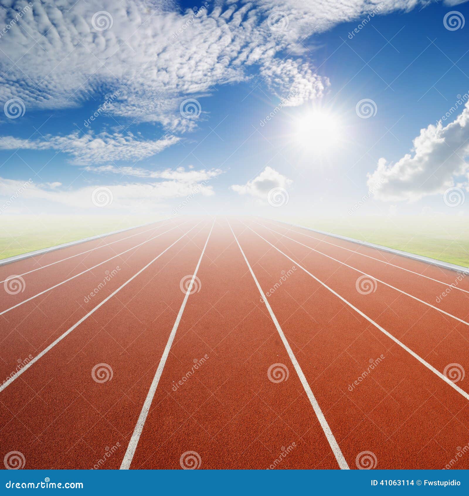 Running Track with Sky Cloud Stock Photo - Image of healthy, beauty ...