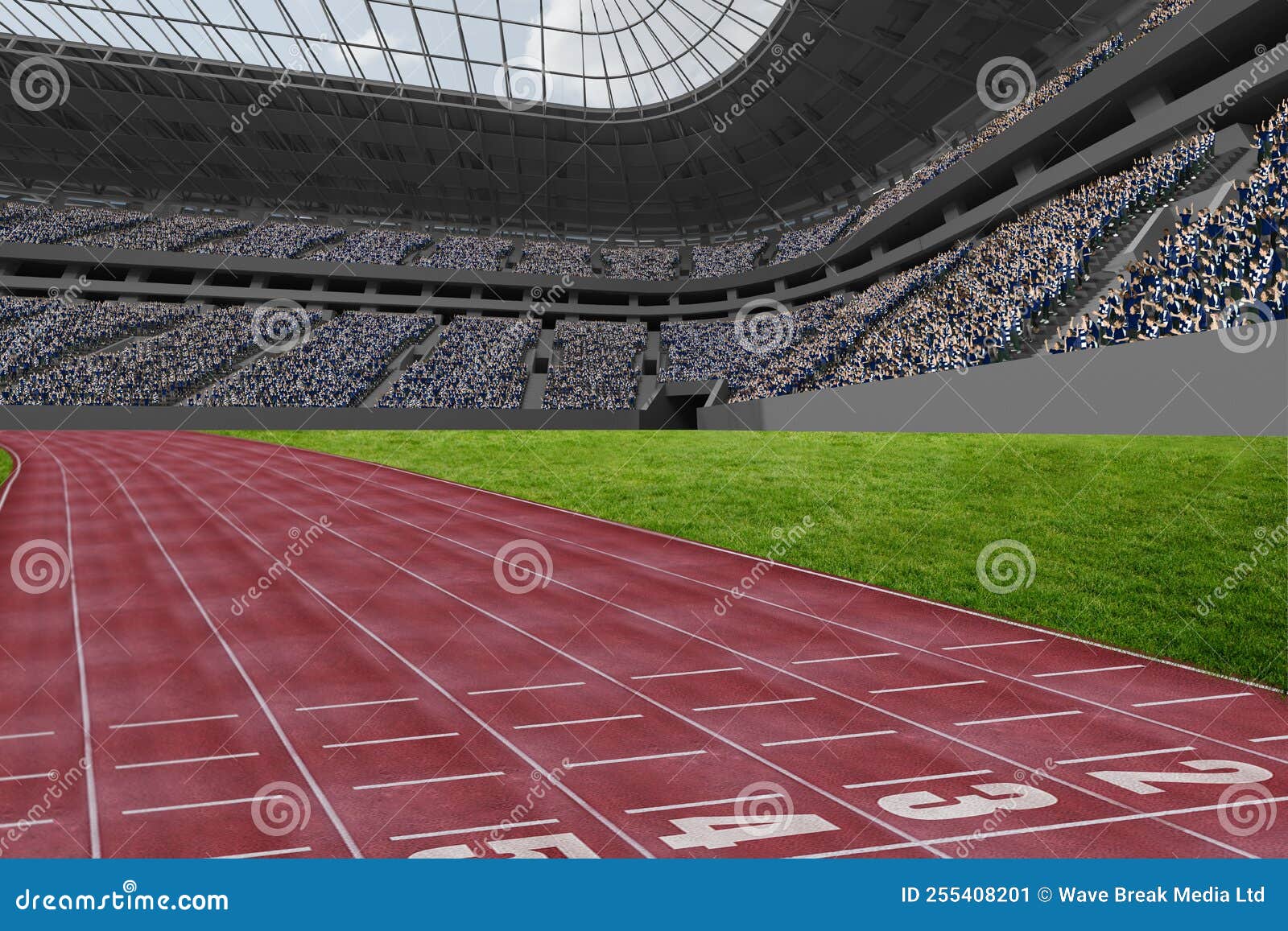 Running Track in the Stadium Stock Illustration - Illustration of ...