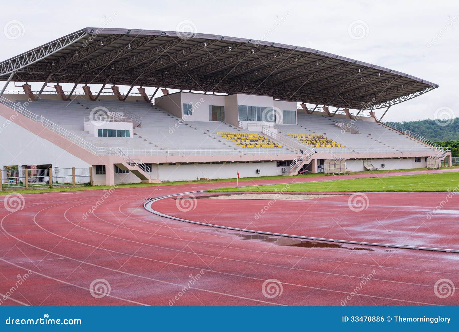 Running Track and Stadium Field Stock Photo - Image of outdoor, goal ...