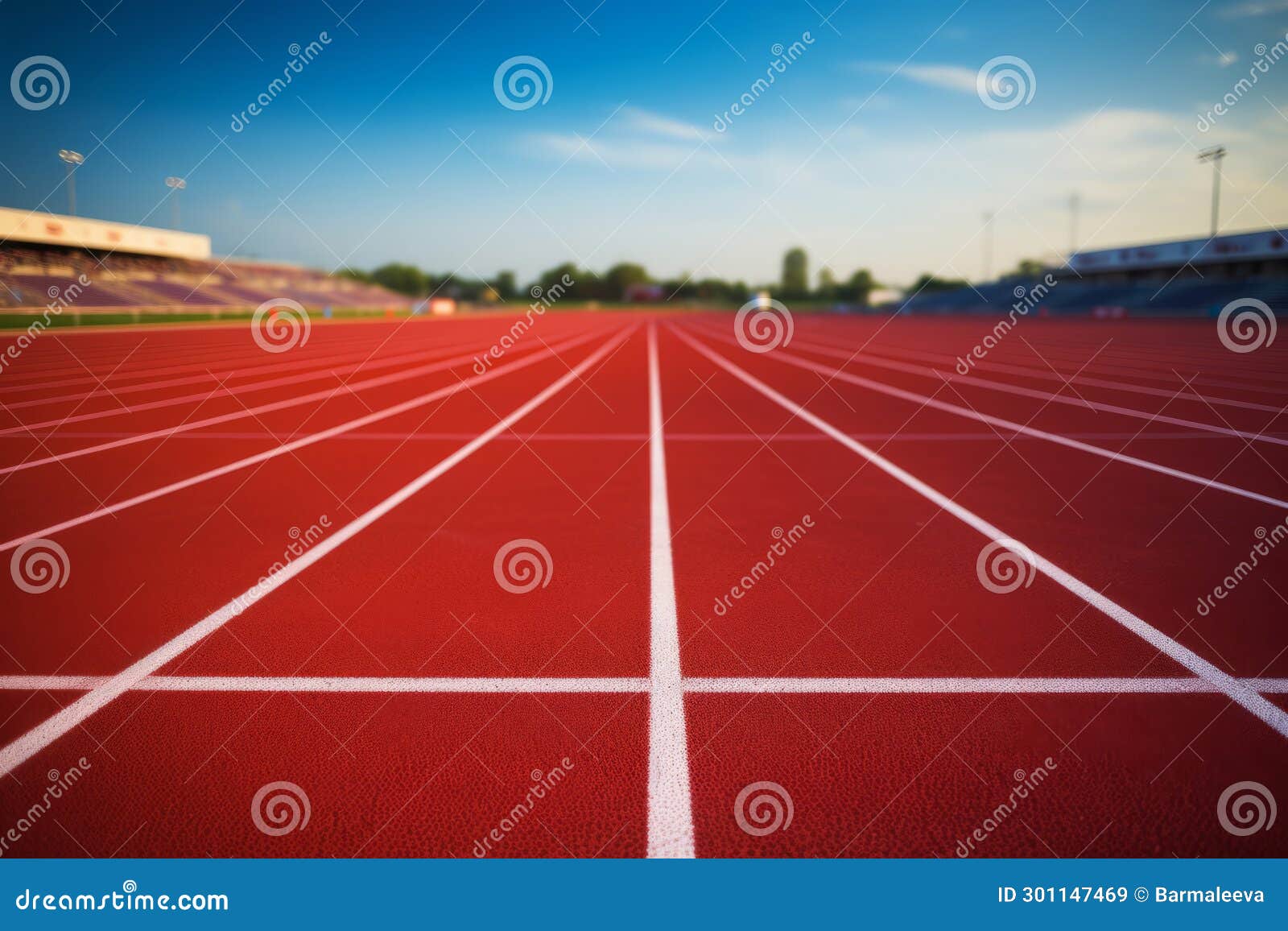 Running Track in the Stadium. Rubber Coating. Smooth Surface Ready for ...