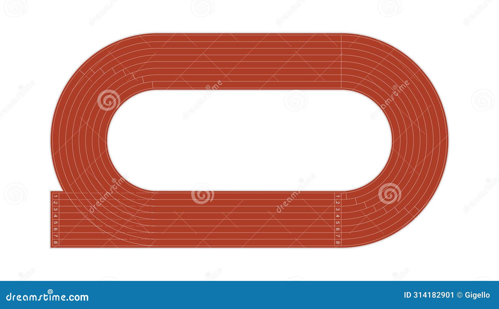 Running Track, Top View of Sport Stadium, Vector Illustration Stock ...