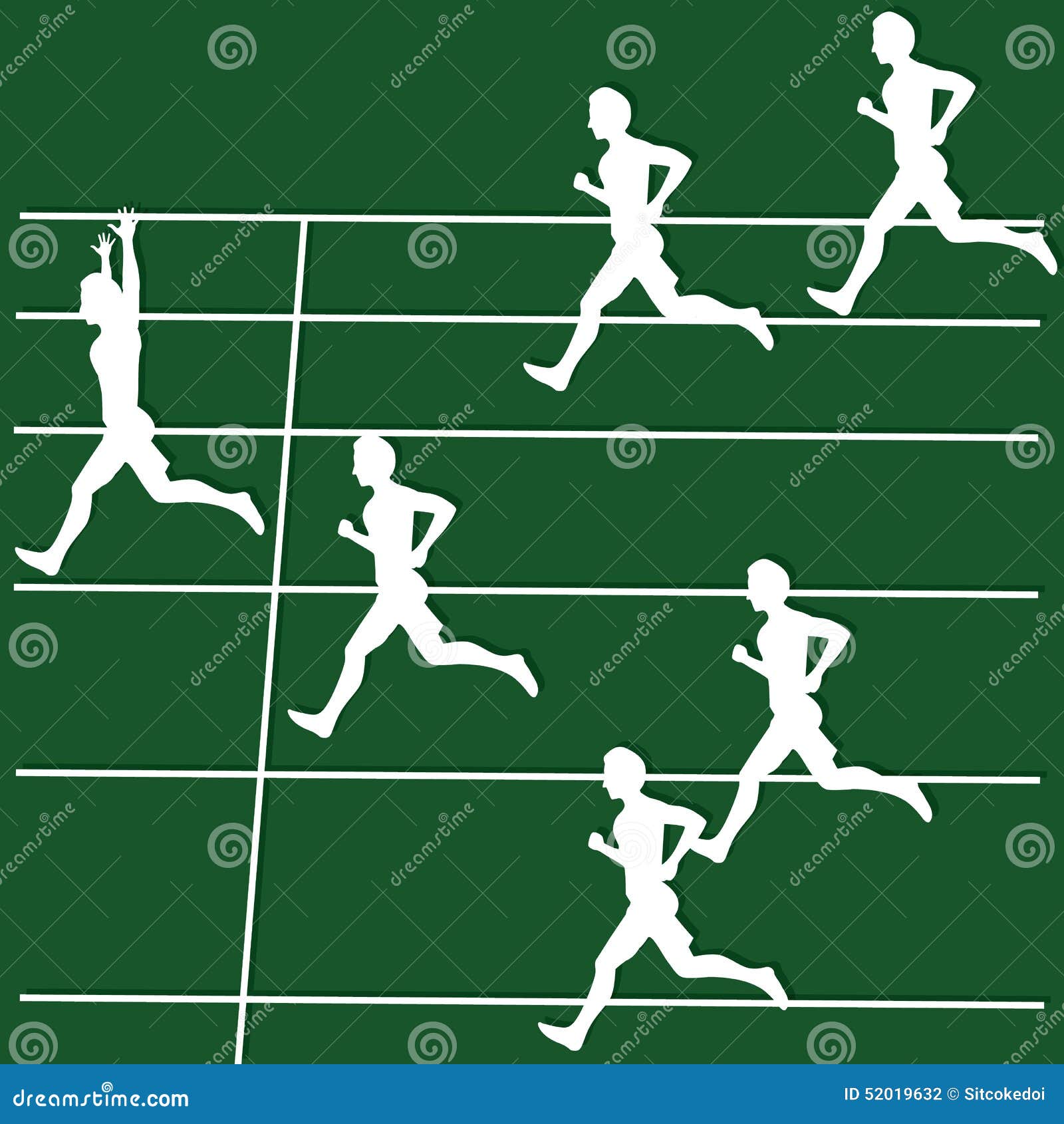 Running on track stock vector. Illustration of finish - 52019632