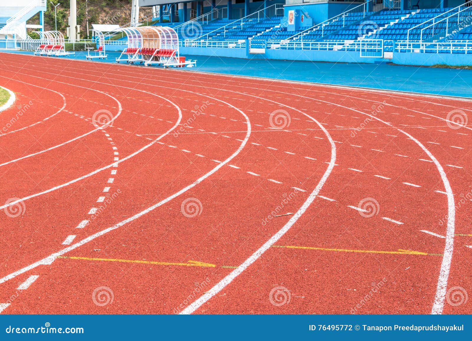 Running tracks. stock photo. Image of horizontal, diminishing - 76495772