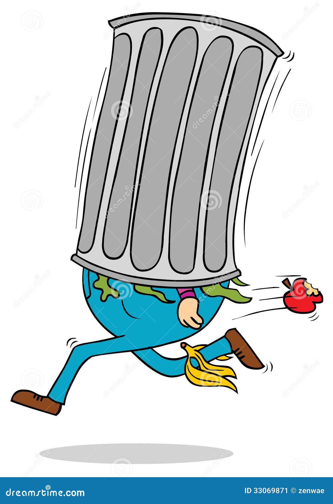 Running trash bin stock vector. Illustration of trash - 33069871