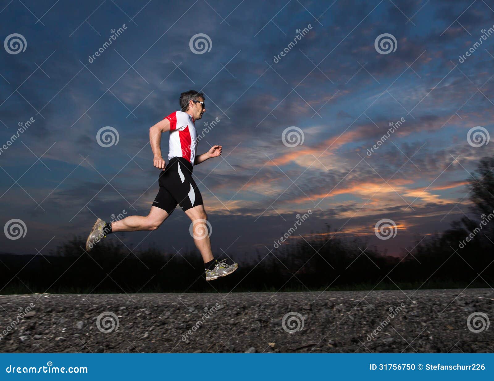 Running triathlete stock photo. Image of dawn, horizon - 31756750