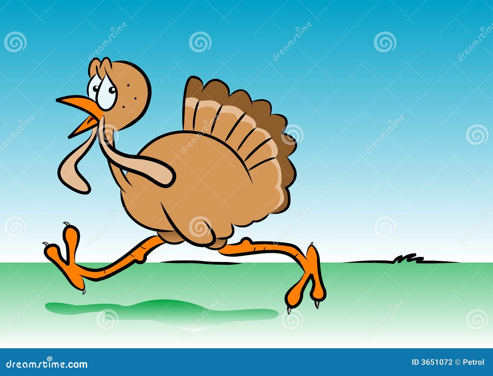 Running turkey stock vector. Illustration of diner, grab - 3651072
