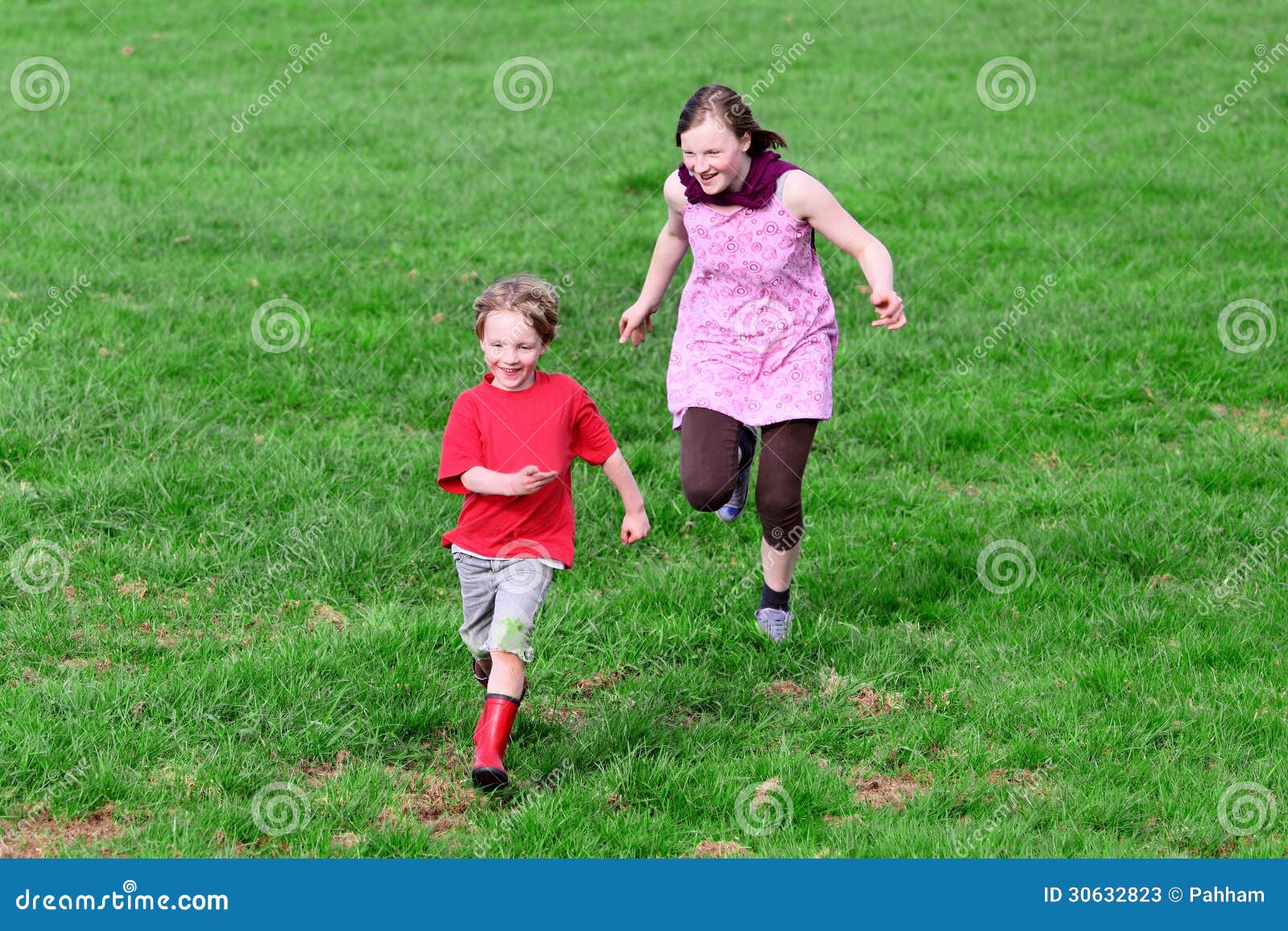 Running stock image. Image of field, blue, cute, cheerful - 30632823