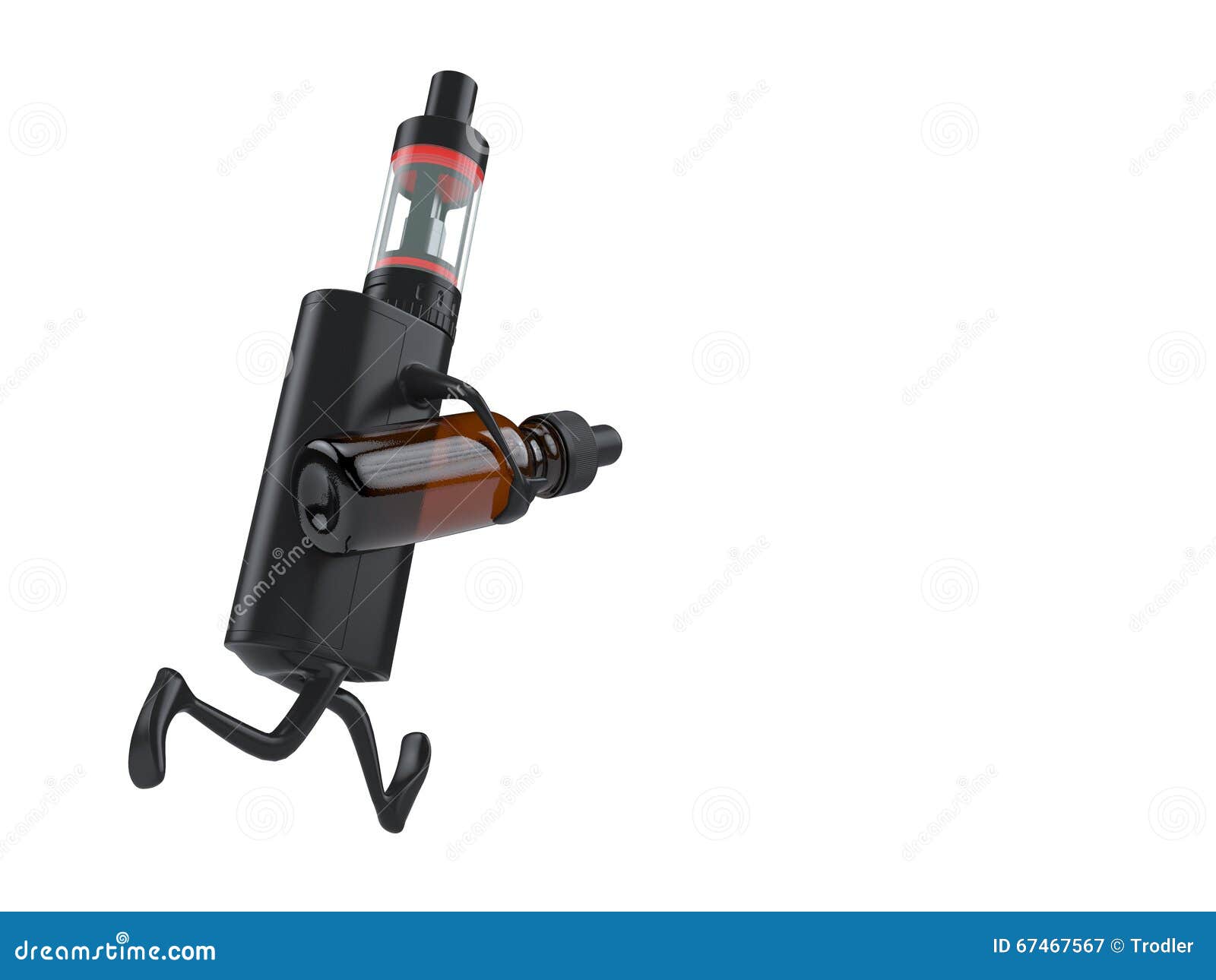 Running Vaping Ecig Battery Mod with Ejuice Bottle Stock Illustration ...