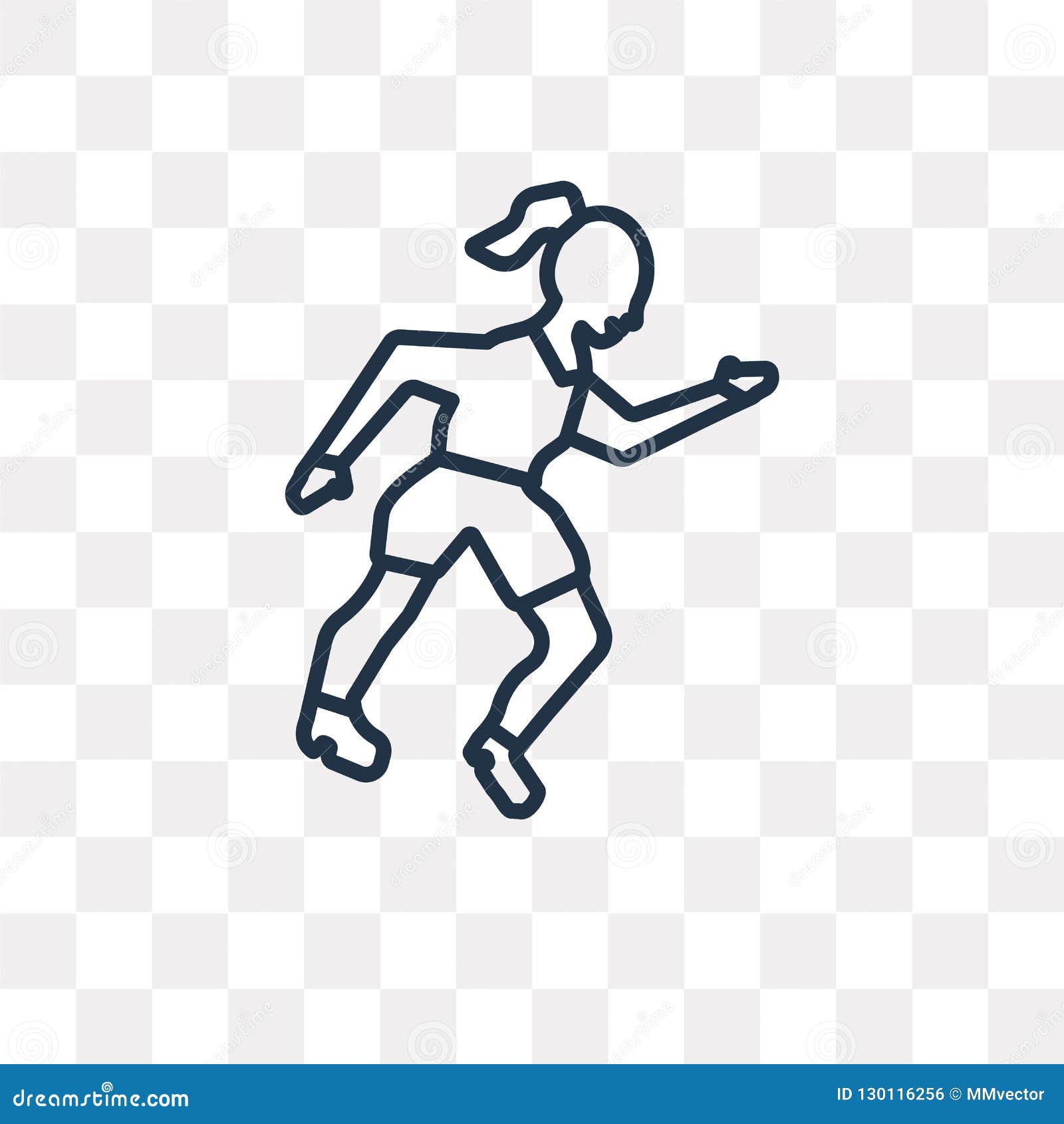 Running Vector Icon Isolated On Transparent Background, Linear R Stock ...