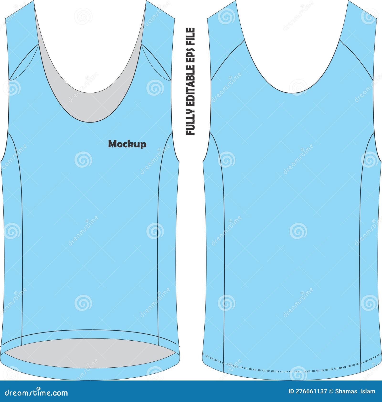 Running Vest Singlets Mockup Illustration Vector Stock Vector ...