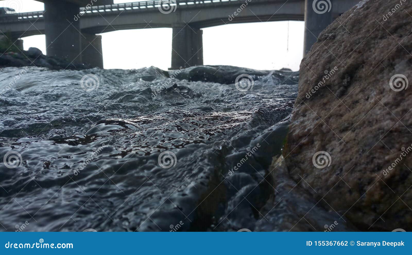 River water below bridge stock photo. Image of running - 155367662