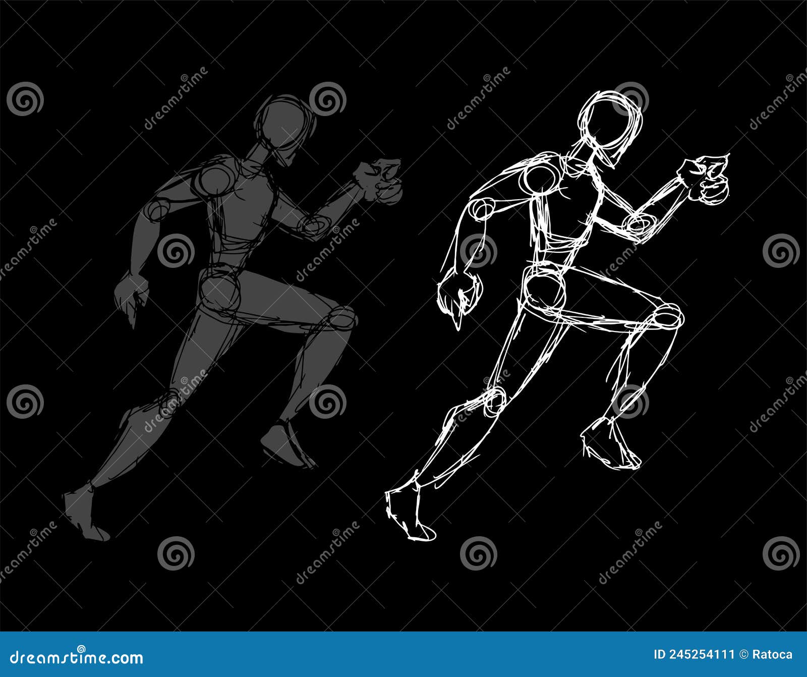Running visual effect body stock vector. Illustration of young - 245254111