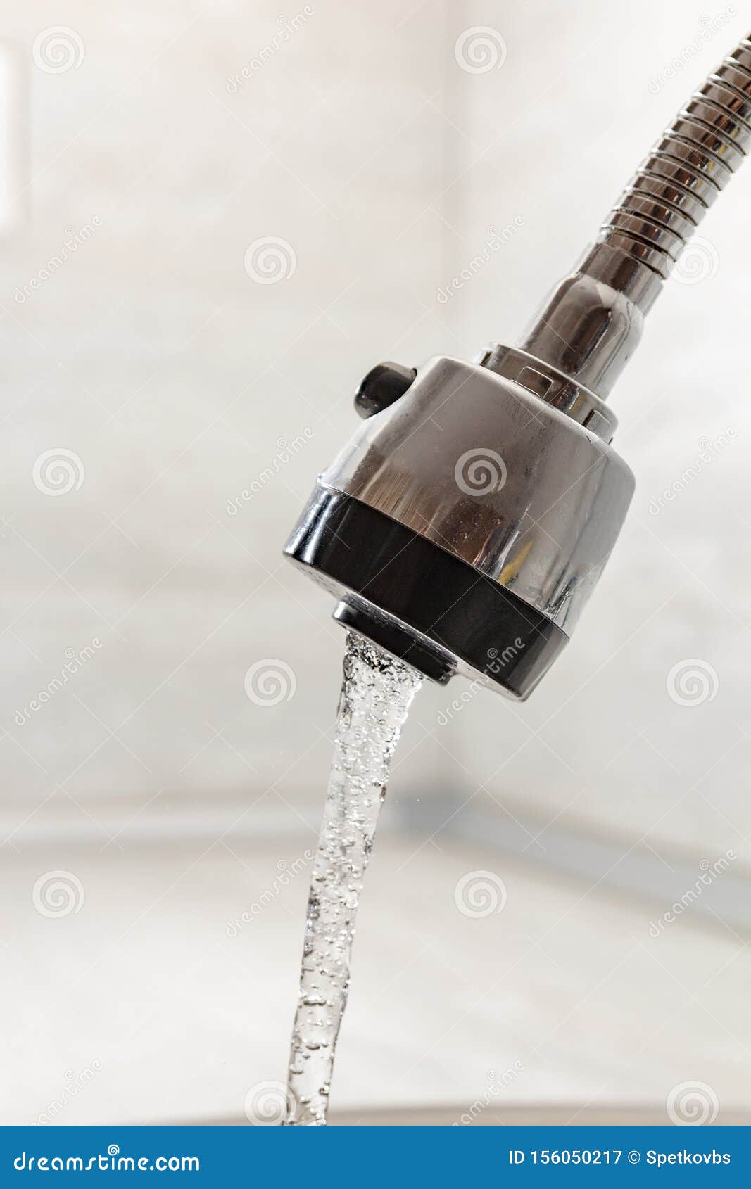 Running water from faucet stock image. Image of shiny - 156050217