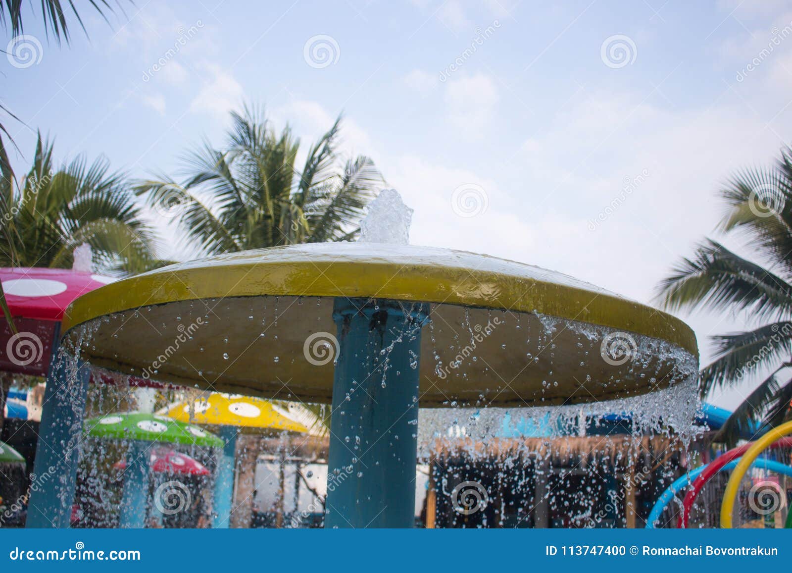 Running Water from a Fountain in the Water Park Stock Photo - Image of ...