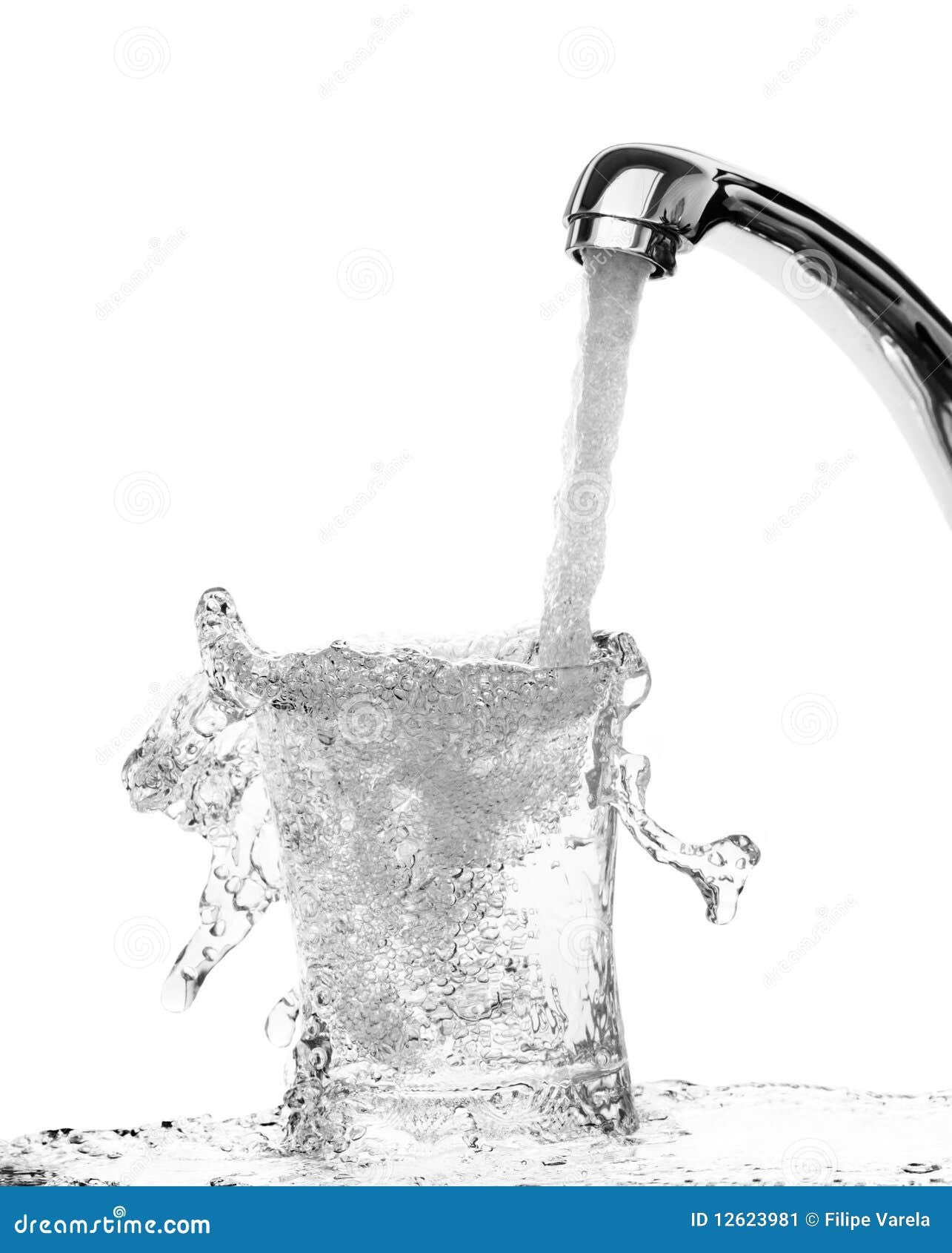 Running water into a glass stock image. Image of cold - 12623981