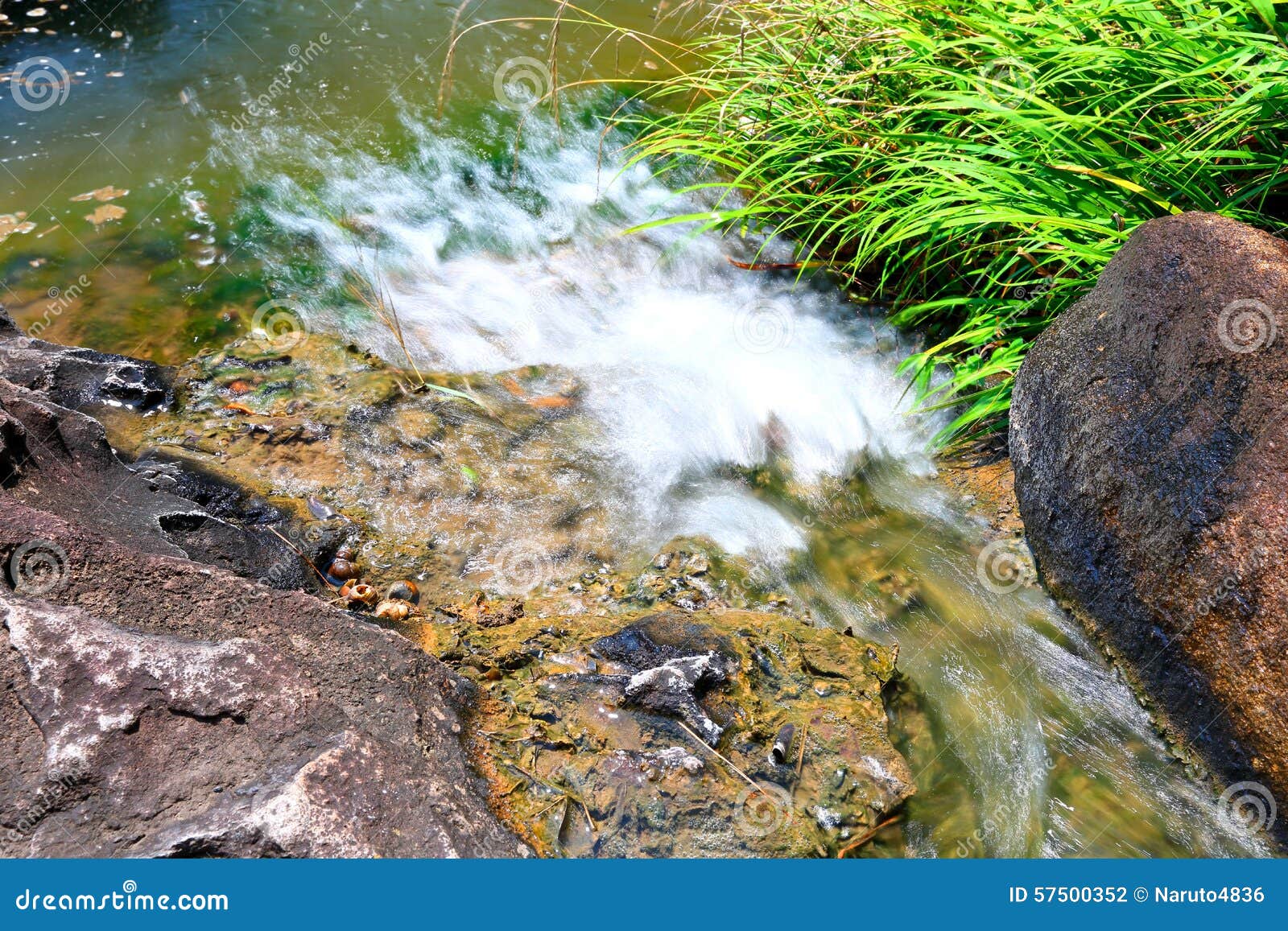 Running water over rocks stock photo. Image of slowly - 57500352
