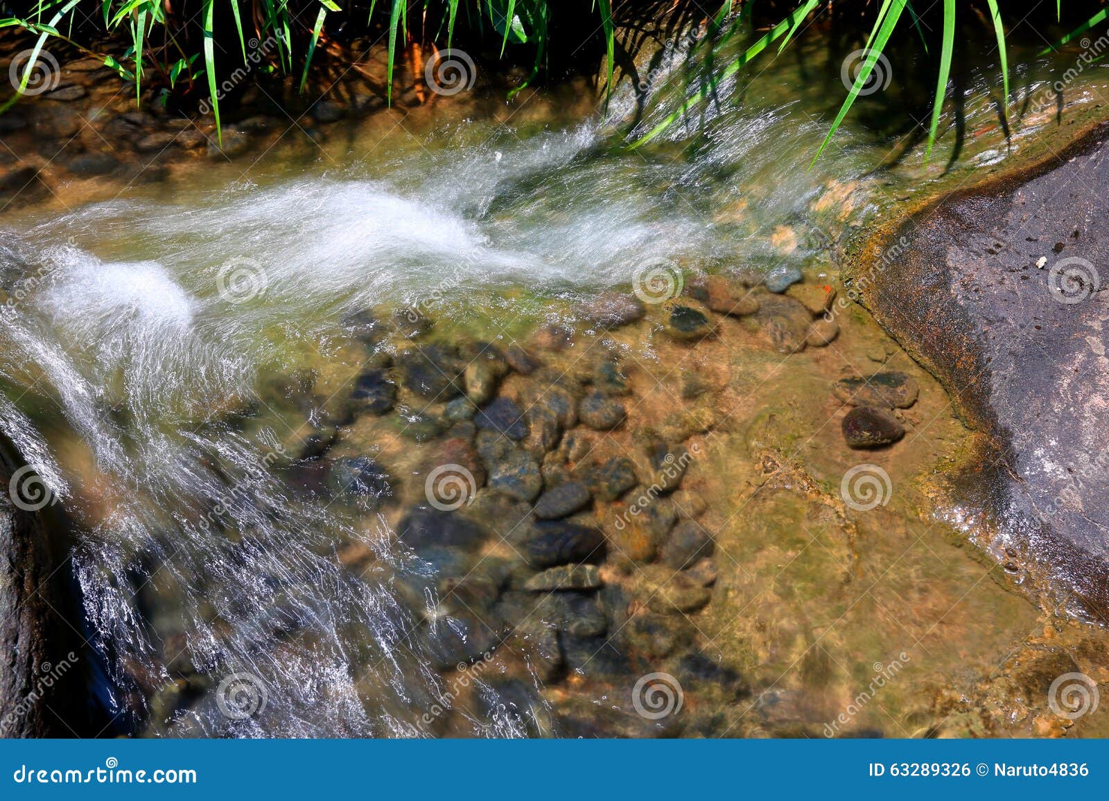 Running water over rocks stock photo. Image of blur, damp - 63289326