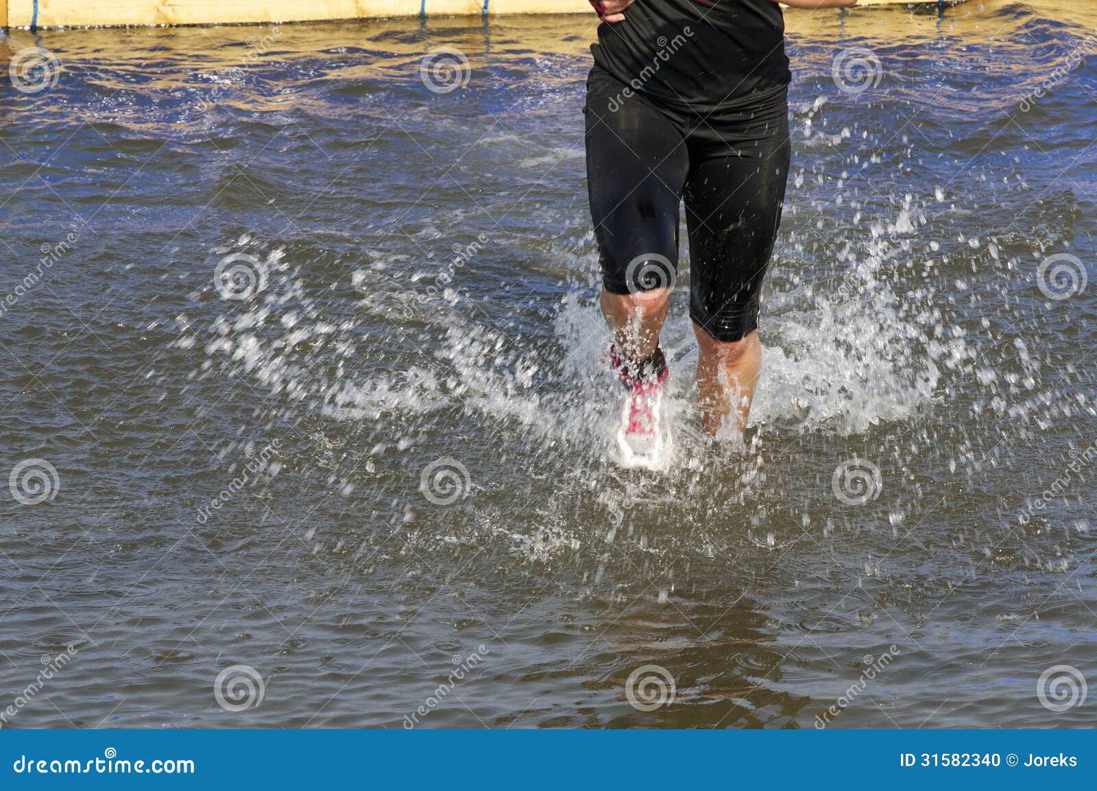 Running in water stock photo. Image of action, summer - 31582340