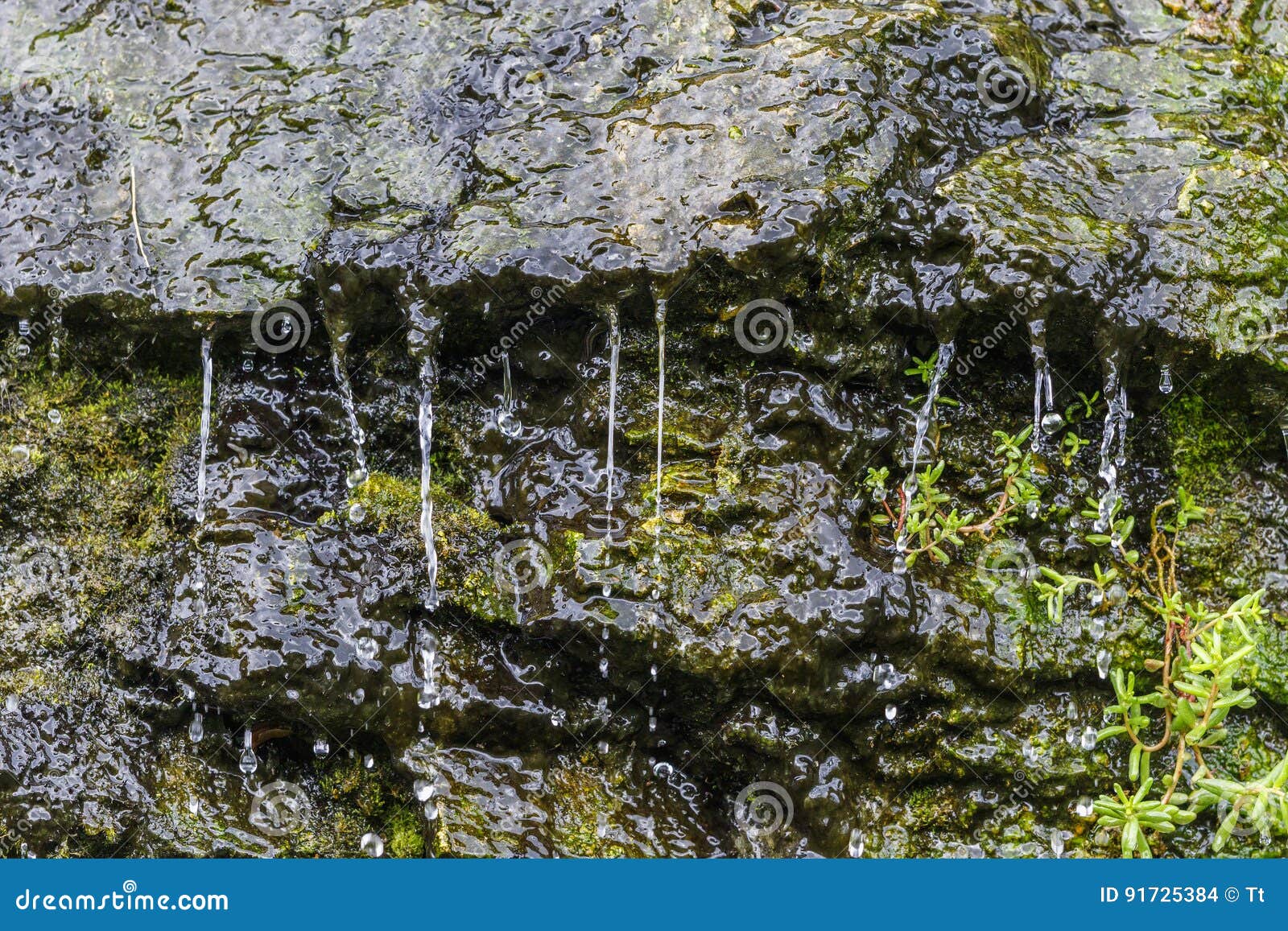 Running water on a rock stock photo. Image of black, geology - 91725384