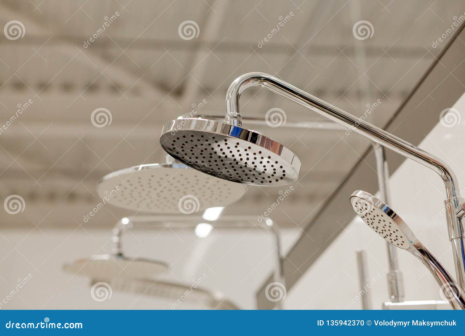 Running Water of Shower Faucet Stock Photo - Image of hygiene, detail ...