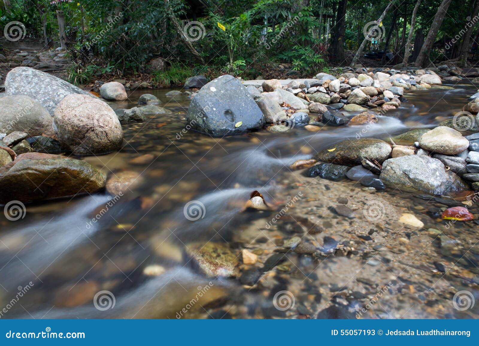 Running of Water Stream from Waterfall Stock Image - Image of ...
