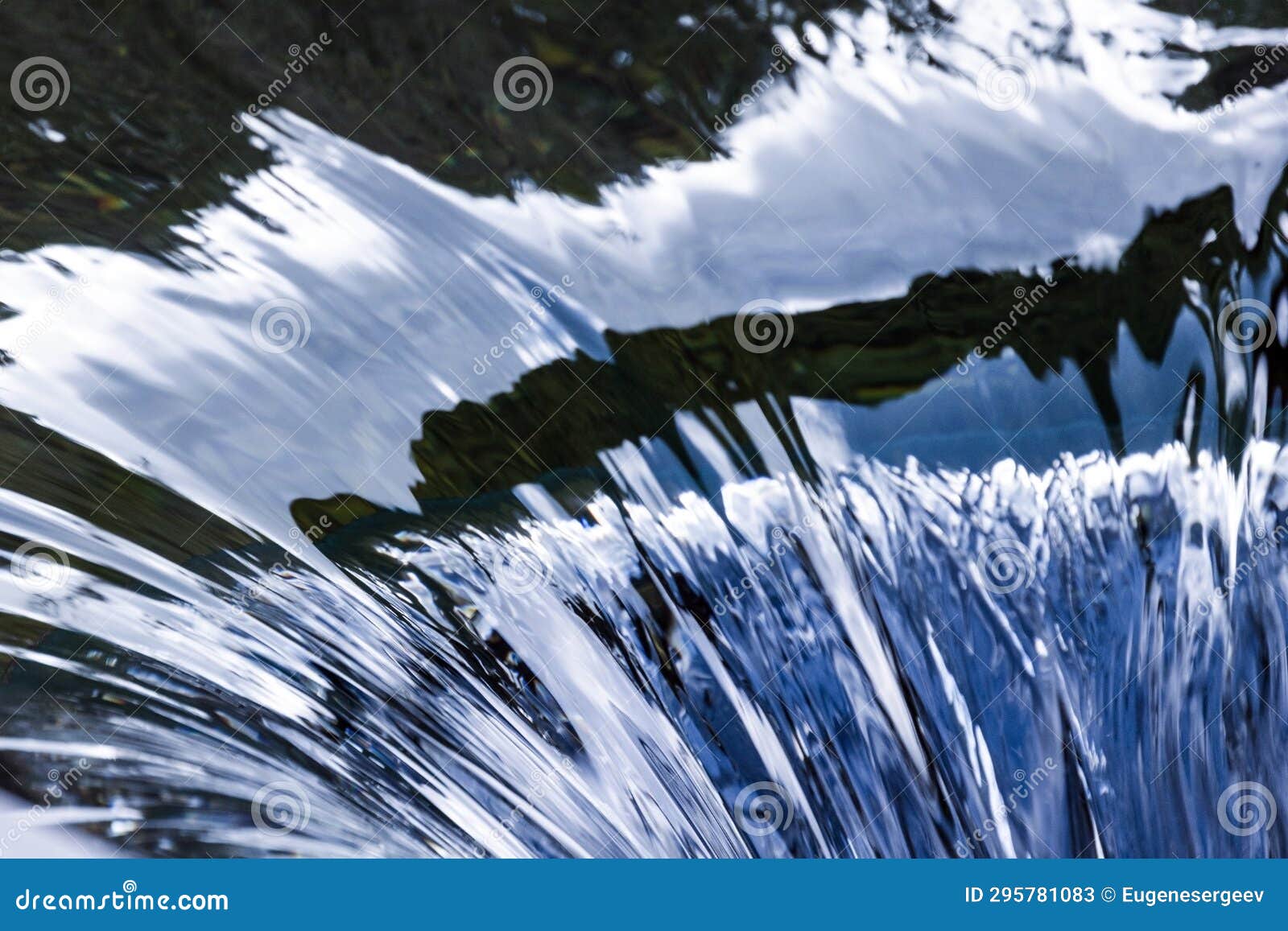 Running Water Surface with Abstract Reflections Pattern. Natural ...