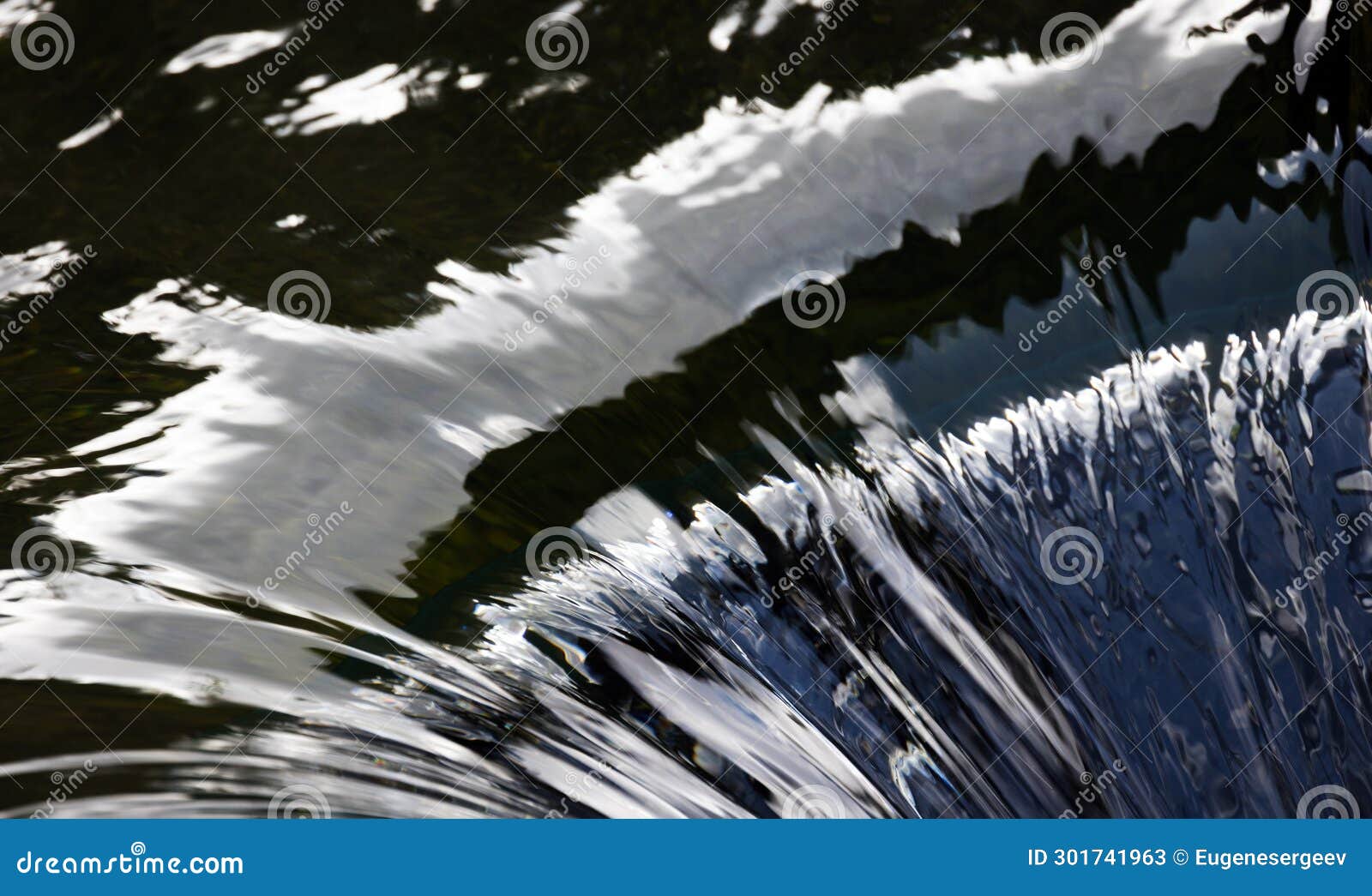 Running Water Surface with Reflections Pattern Stock Image - Image of ...