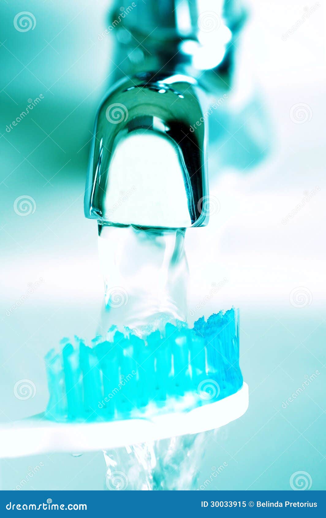 Running Water and Toothbrush Stock Image - Image of bathroom ...
