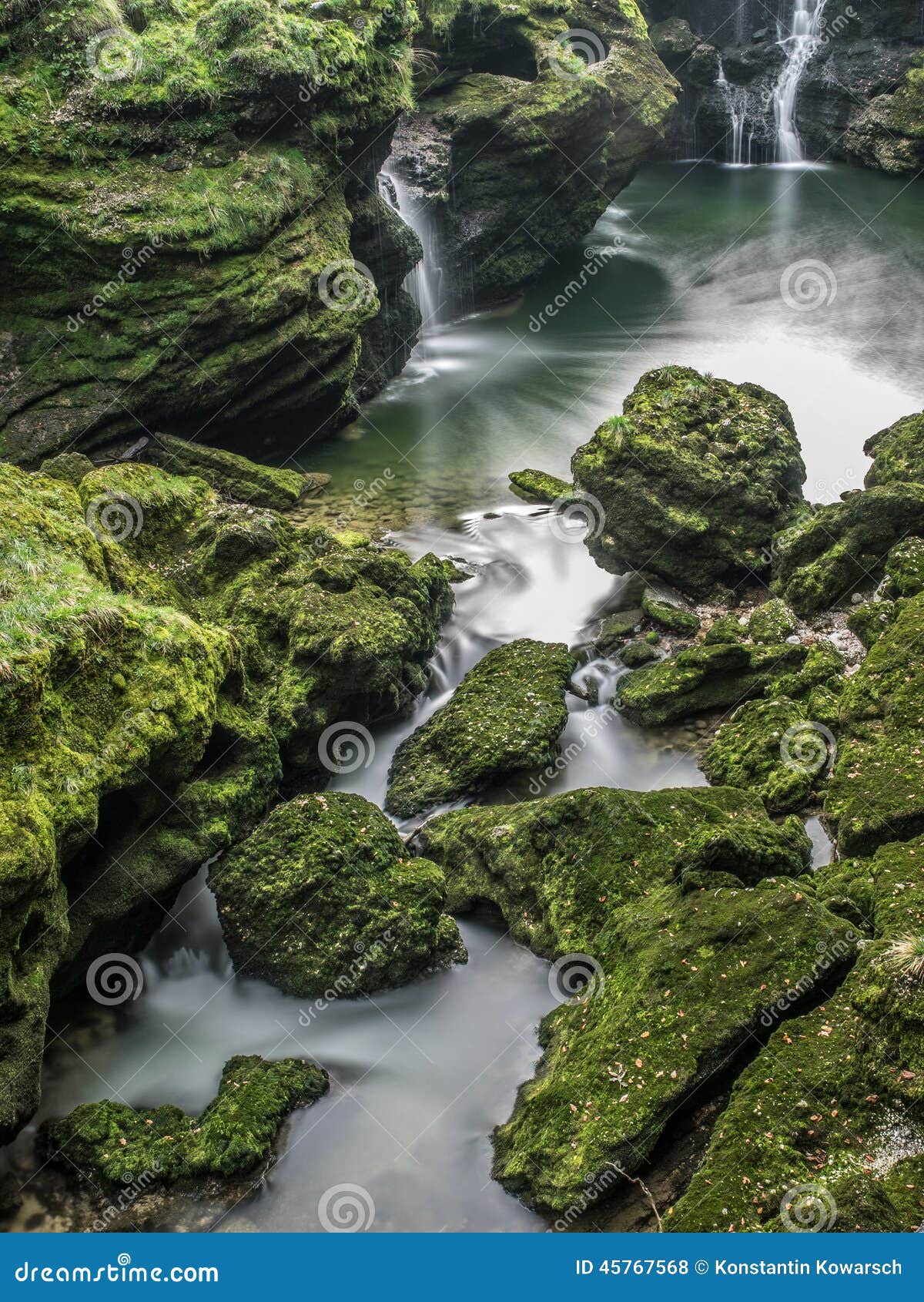 Running Water with Waterfall Stock Photo - Image of outdoors ...