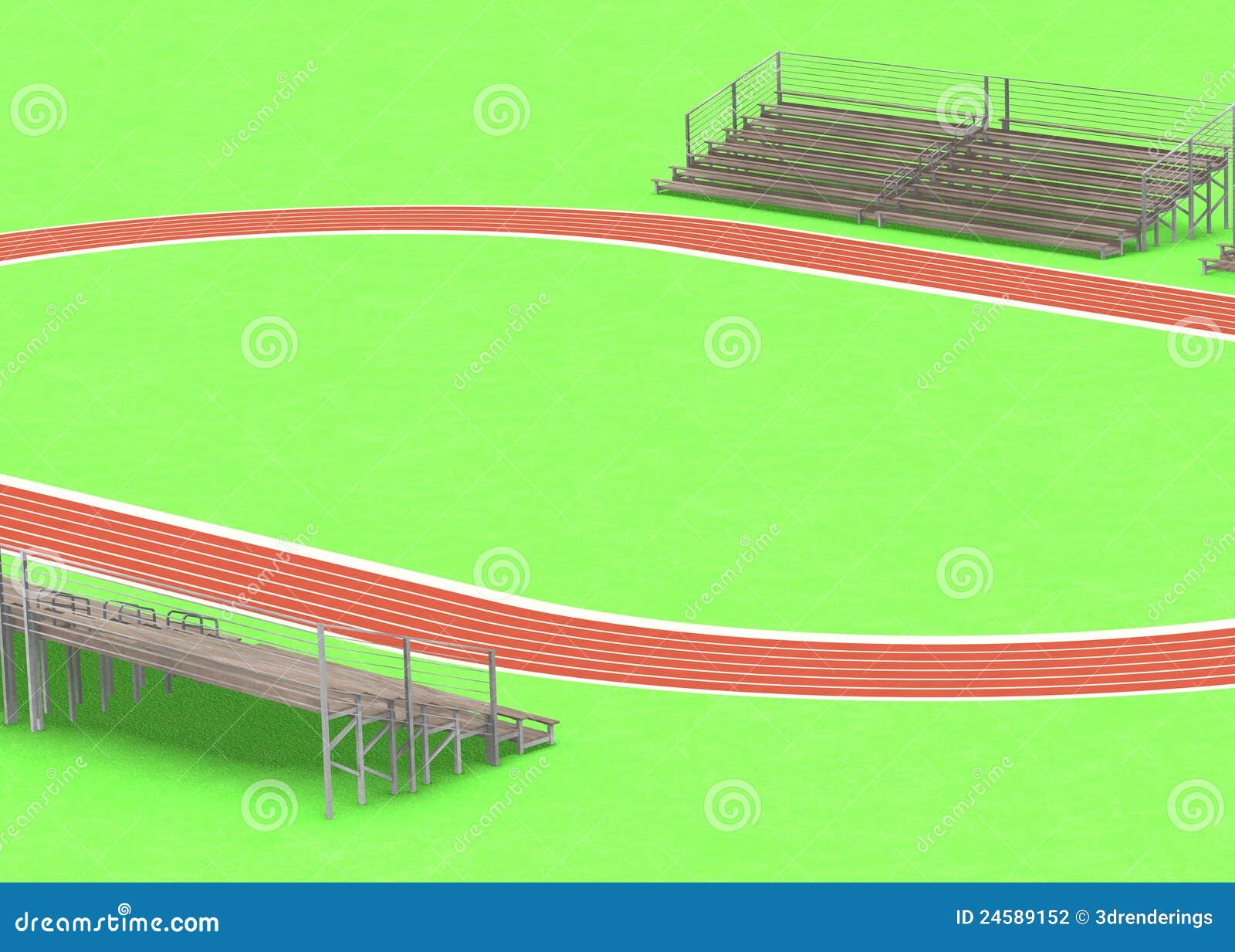 Running way (and benches) stock illustration. Illustration of render ...