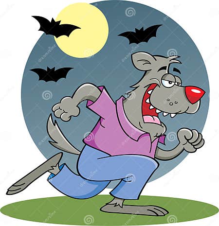 Running Werewolf in Moonlight Stock Vector - Illustration of moon, wolf ...