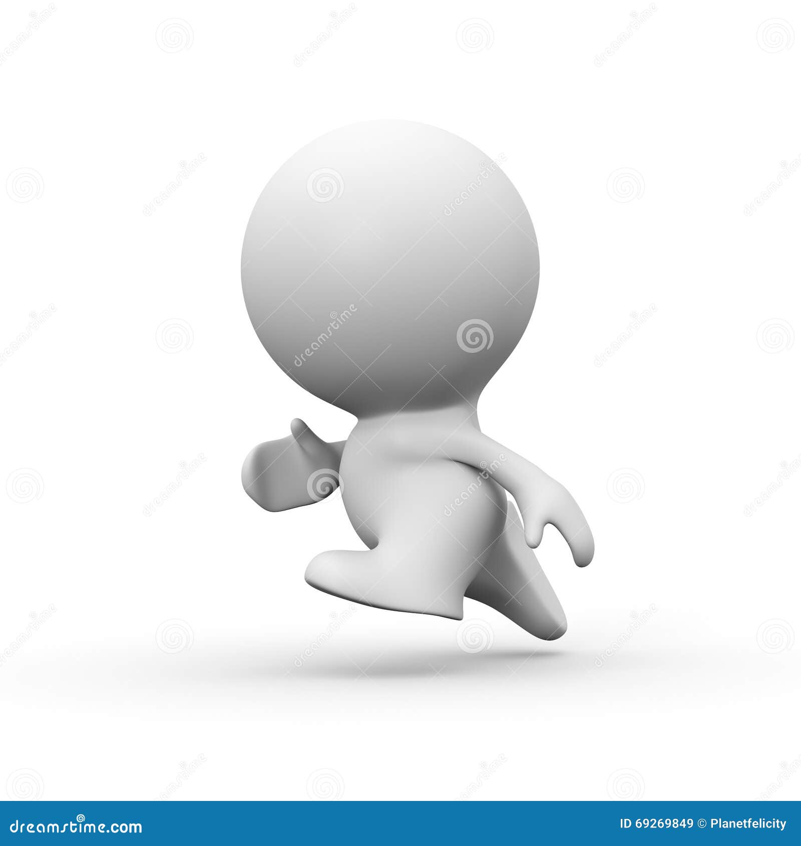 Running white 3d human stock illustration. Illustration of follow ...