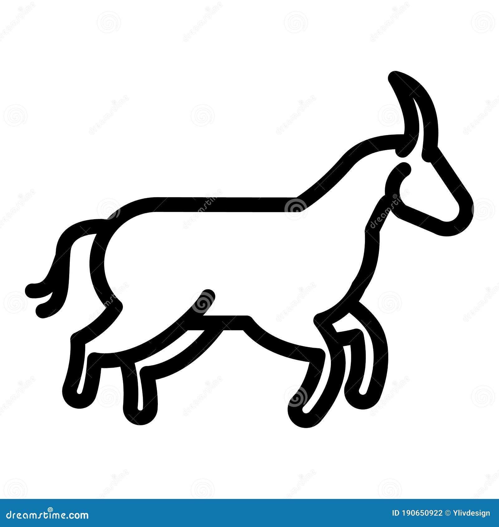 Running Wildebeest Icon, Outline Style Stock Vector - Illustration of ...