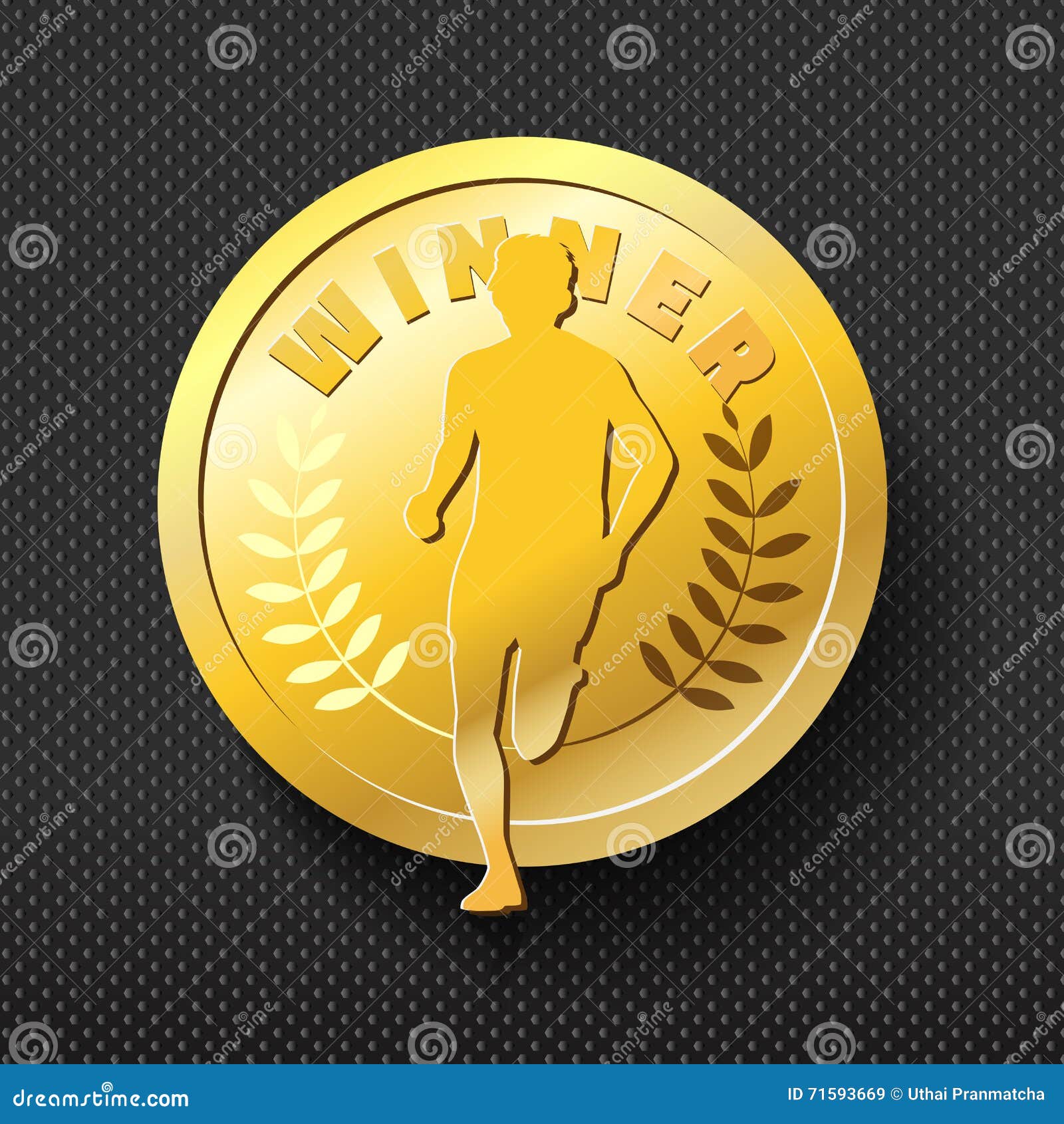 Running Winner Gold Badge. Vector File Stock Vector - Illustration of ...