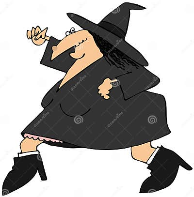 Running witch stock illustration. Illustration of halloween - 26375625