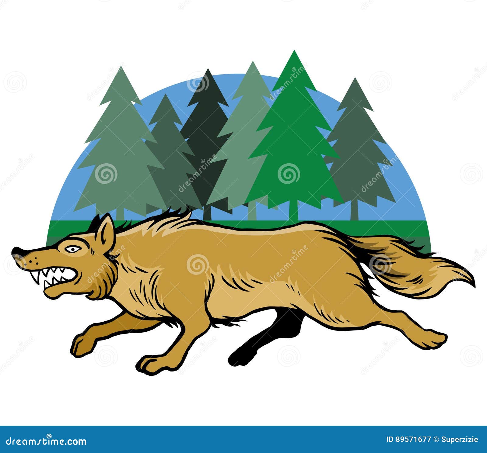 Cartoon Wolf Jumping Stock Illustration | CartoonDealer.com #92663614