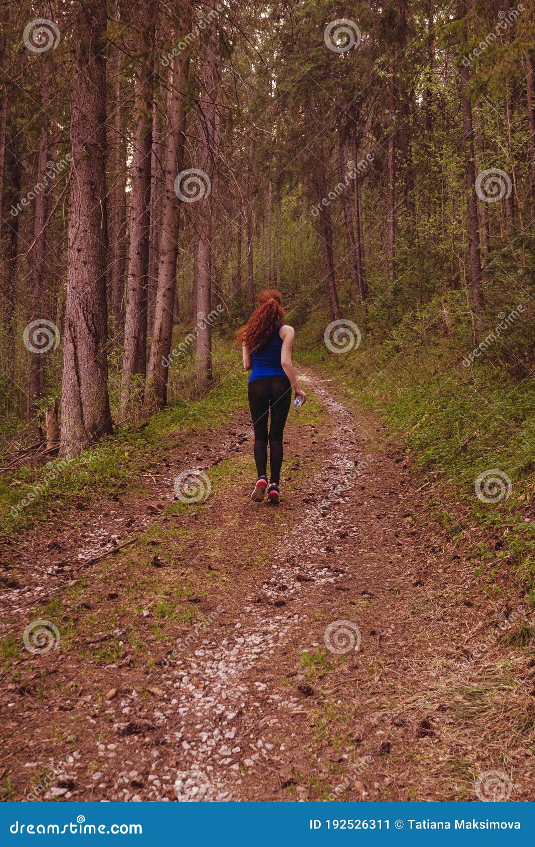 Running Woman in Forest in Dark Stock Image - Image of fitness, dark ...