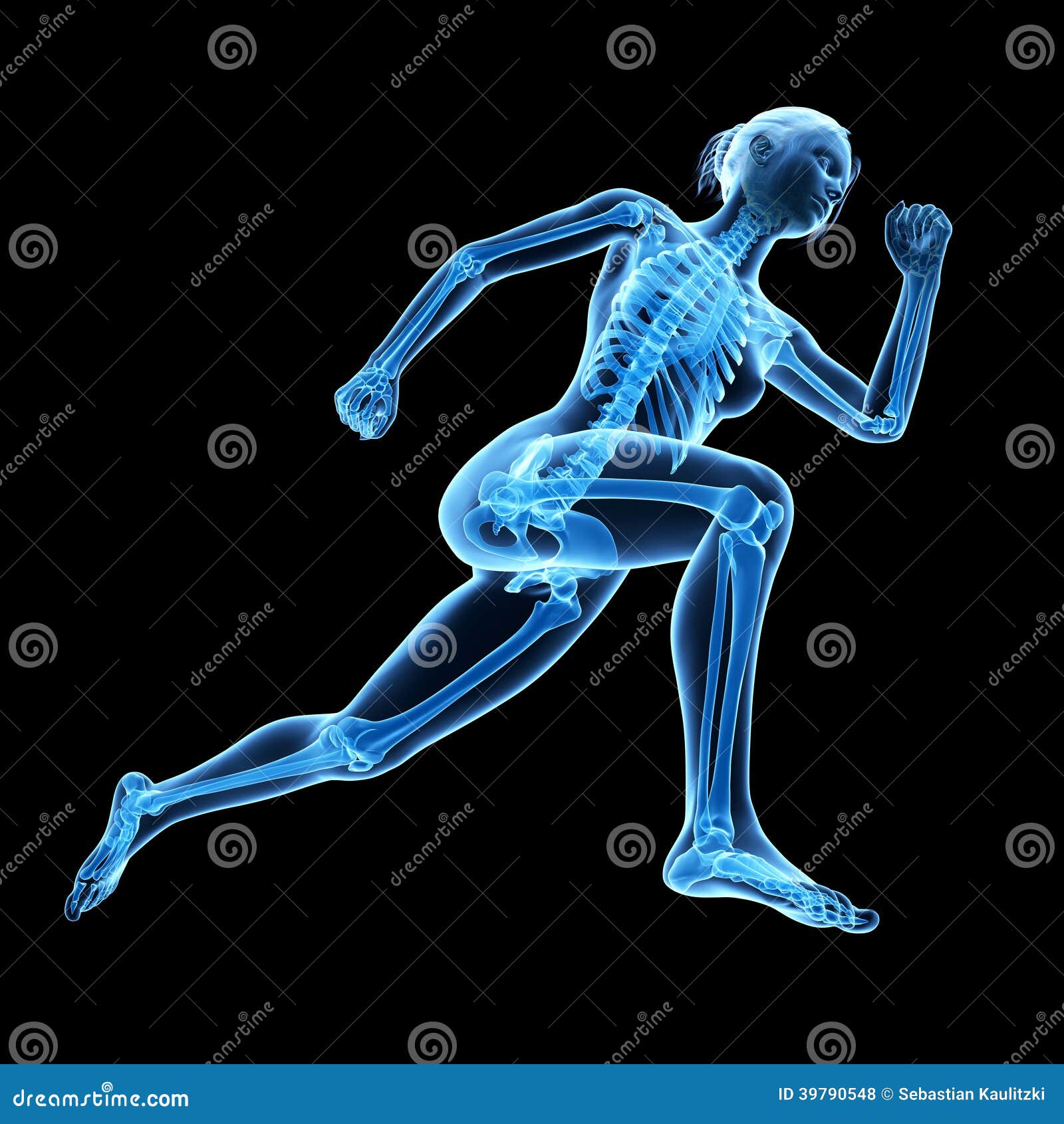 Running woman stock illustration. Illustration of fitness - 39790548