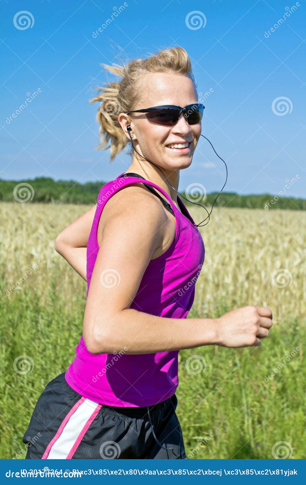 Running Woman in Summer Nature, Stock Photo - Image of exercise, action ...