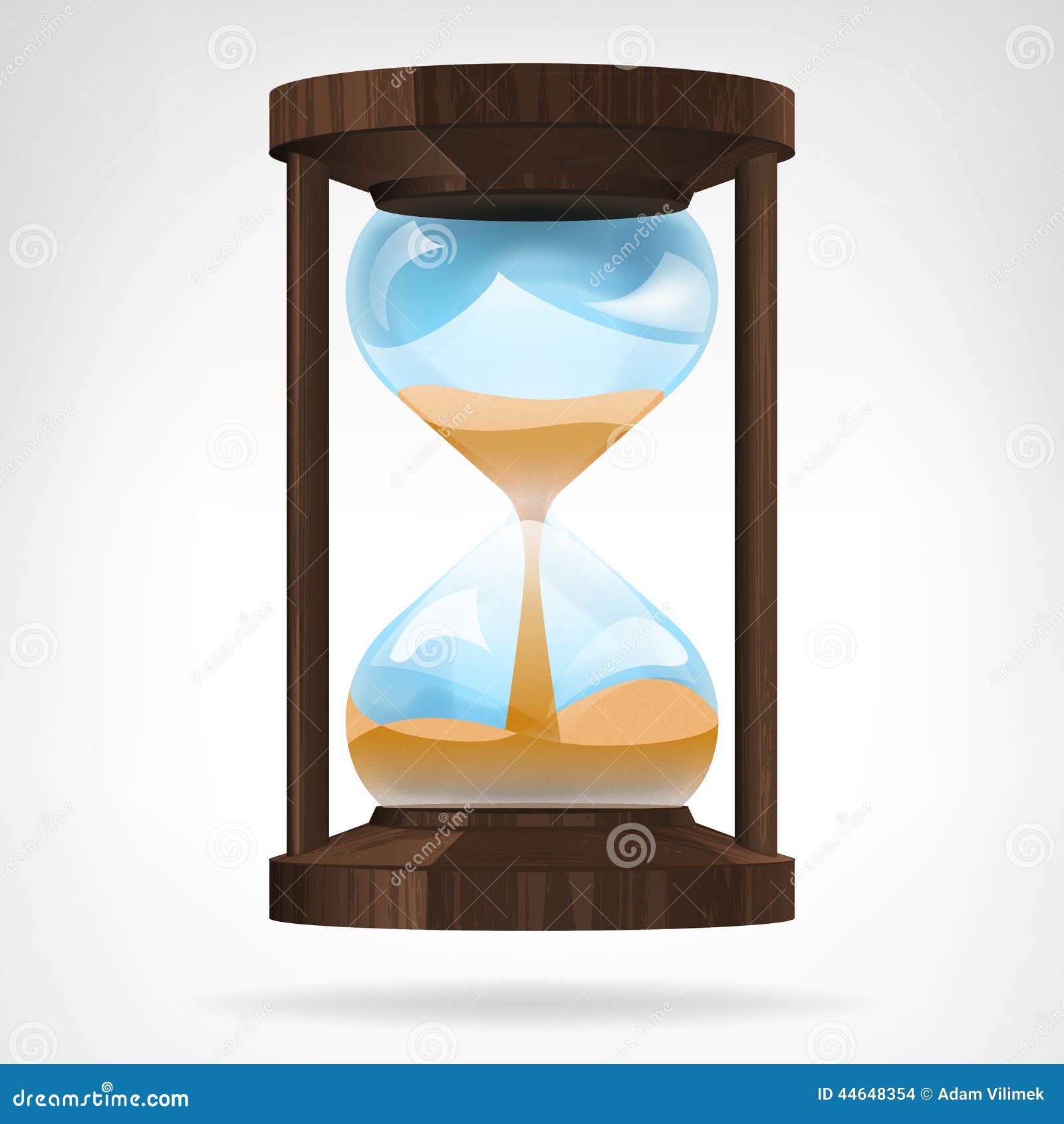 Running Wooden Hourglass Object Isolated Stock Vector - Illustration of ...