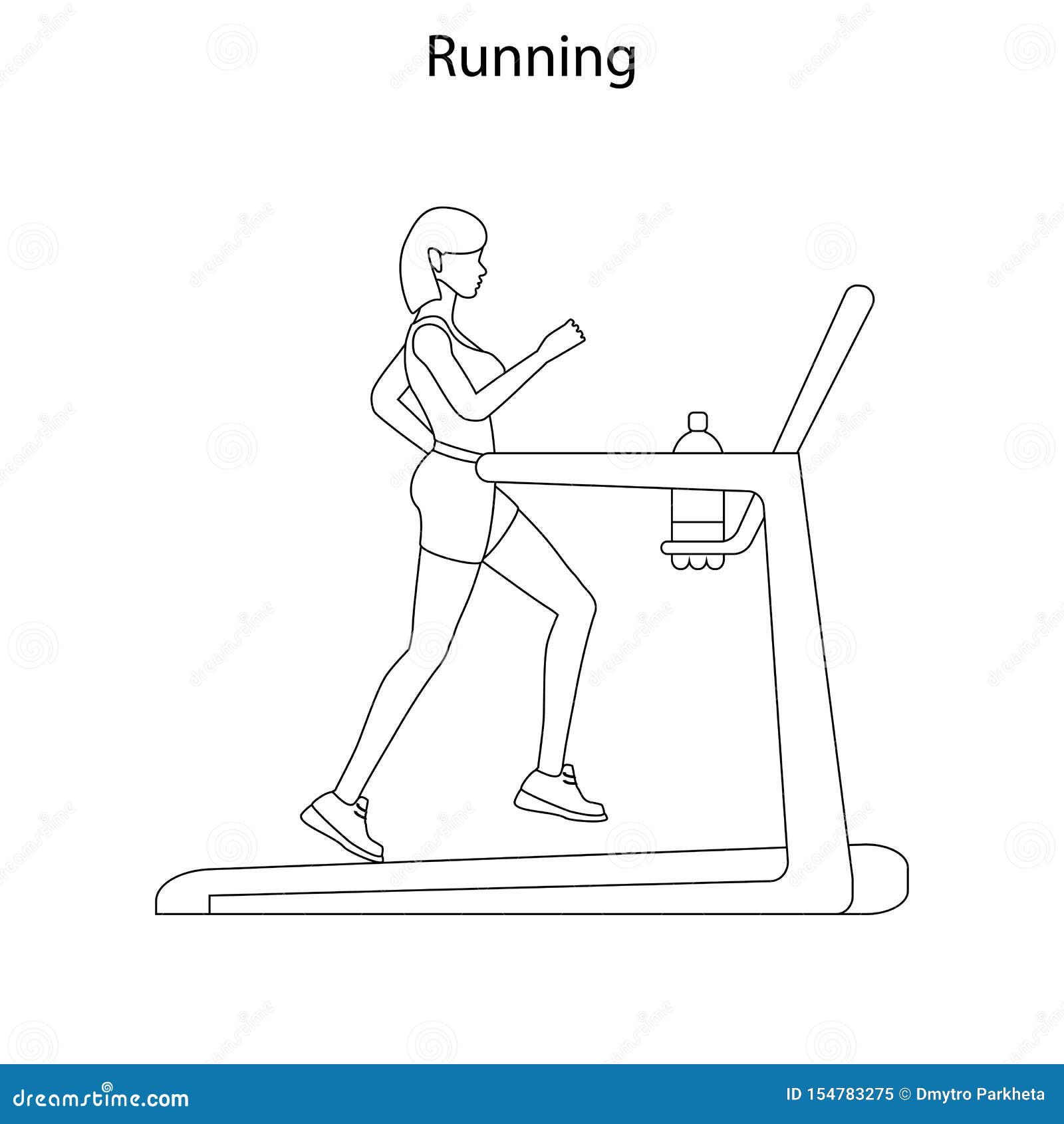 Running Workout Illustration Outline Stock Vector - Illustration of ...