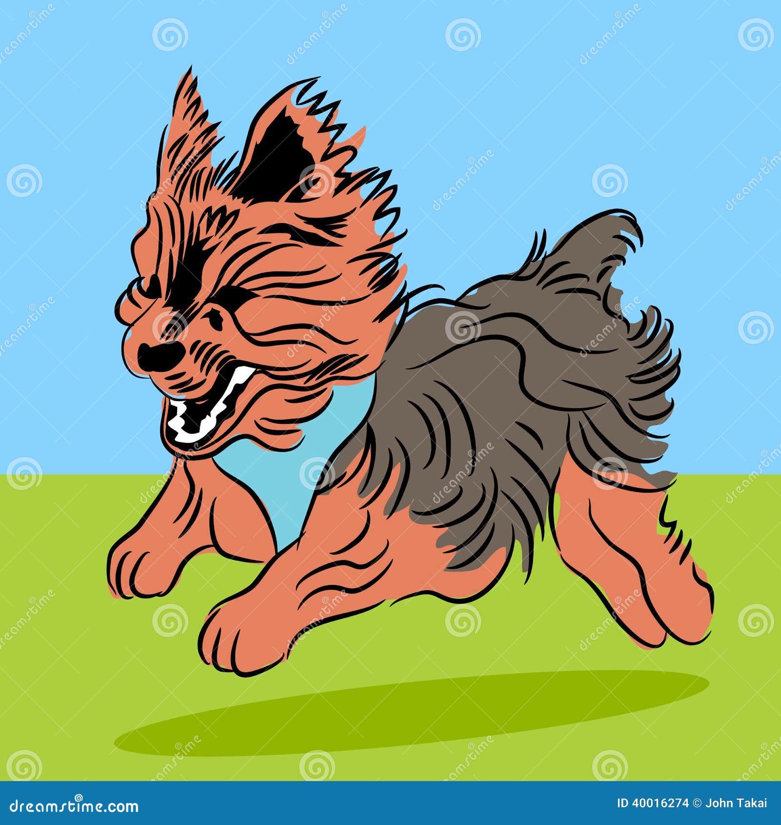 Running Yorkie Dog stock vector. Illustration of yorkshire - 40016274