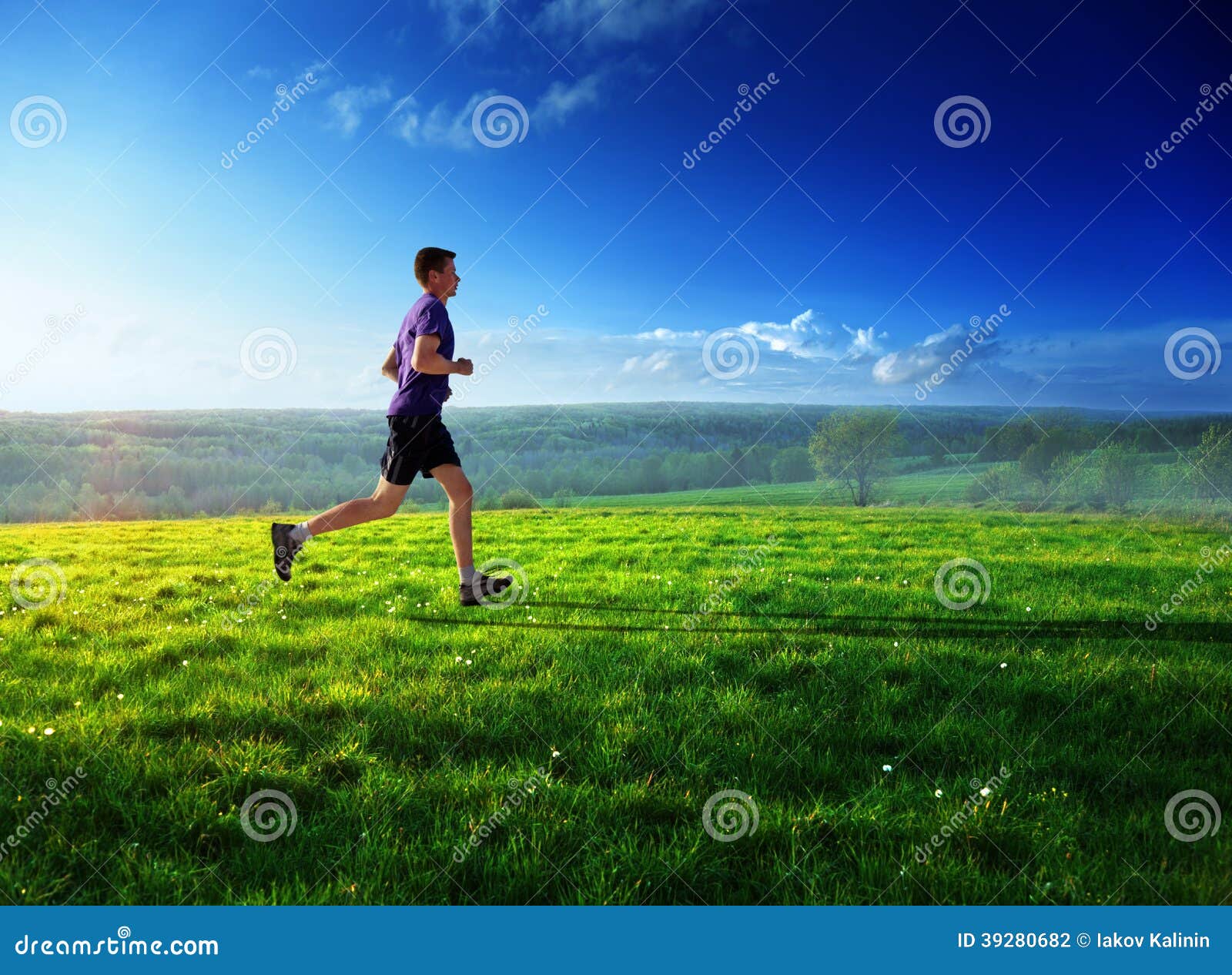 Running young man stock photo. Image of active, grass - 39280682