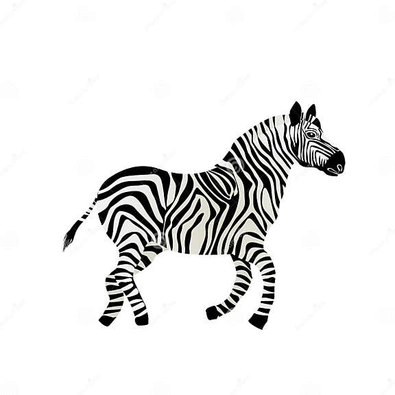 Running zebra stock illustration. Illustration of population - 26676940
