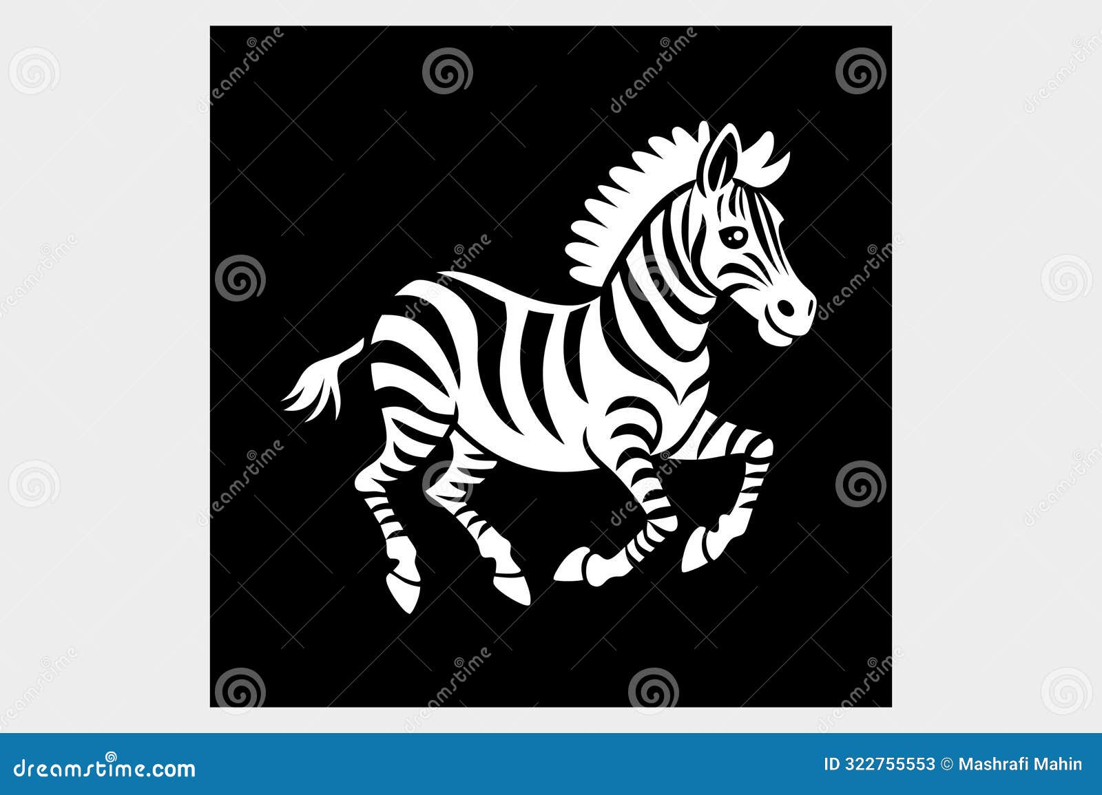 Running Zebra Vector Illustration Stock Vector - Illustration of ...