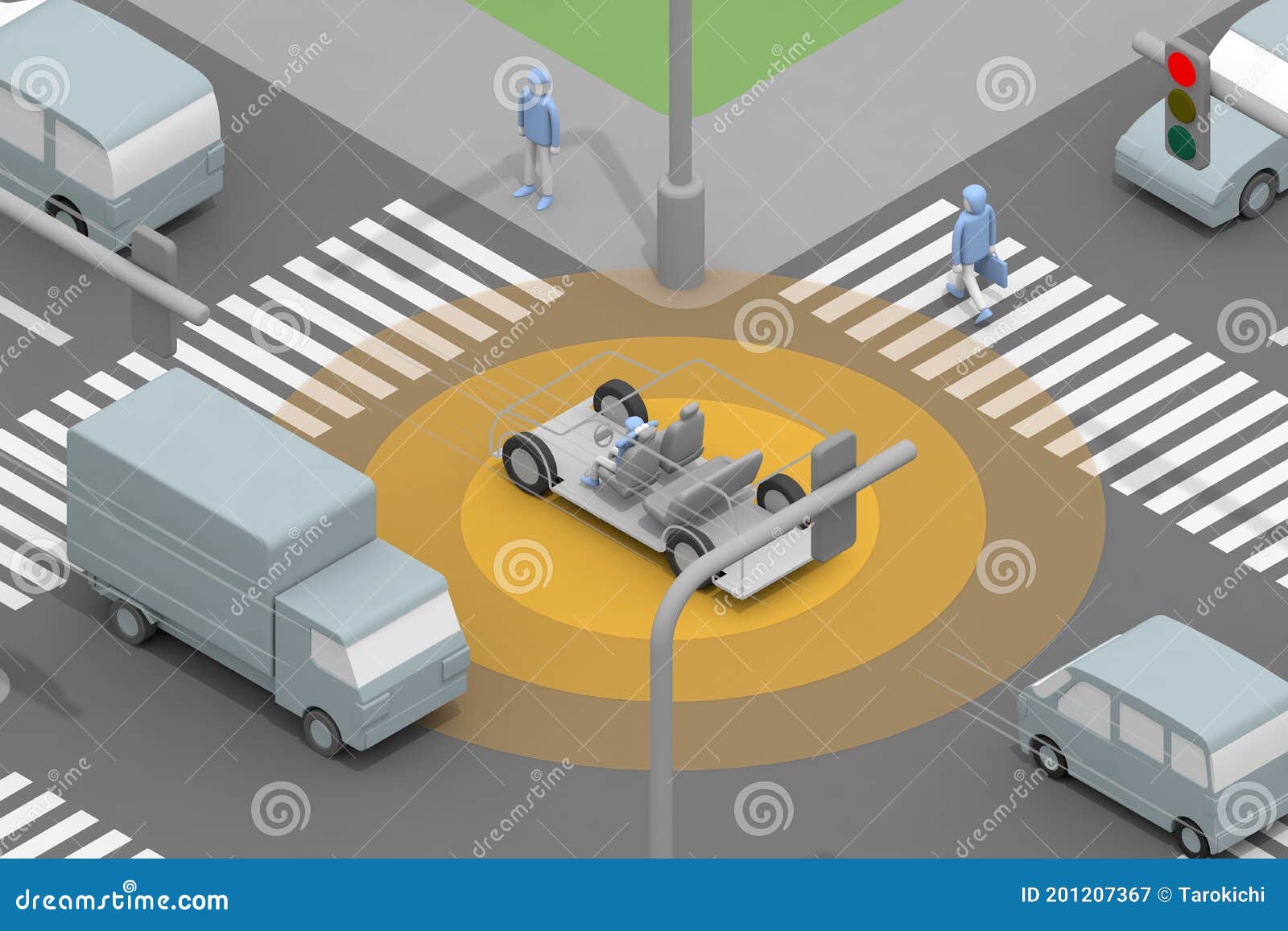 It Runs Automatically. Autonomous Driving at Intersections. Slow Down ...