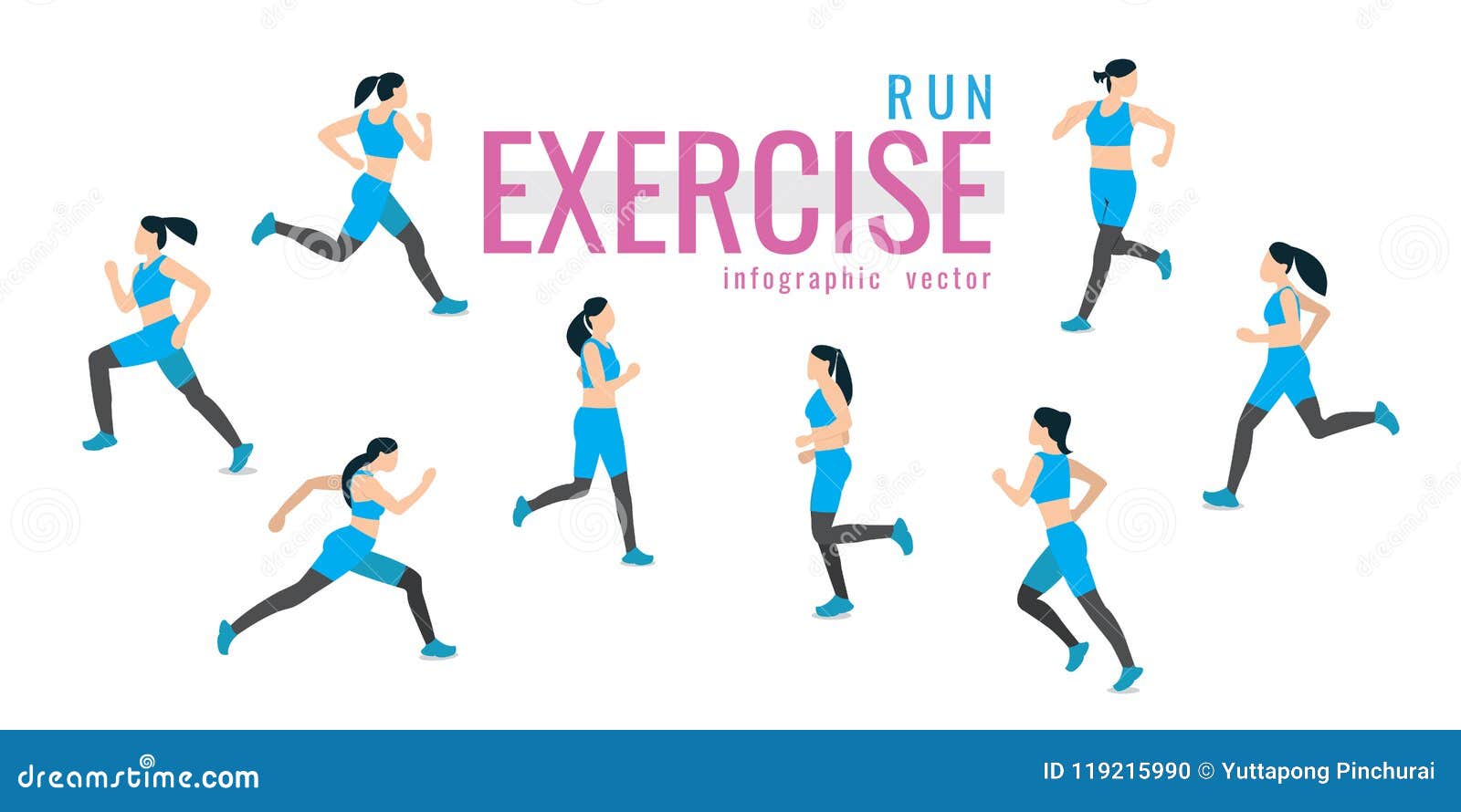 Runs. Exercises on White Background. Healthy Stock Vector ...