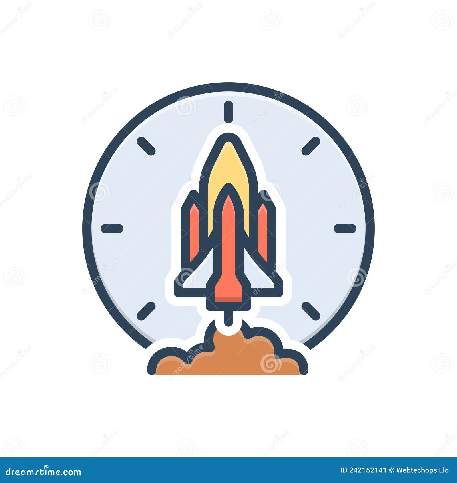 Color Illustration Icon for Runtime, Sequence and Rocket Stock Vector ...