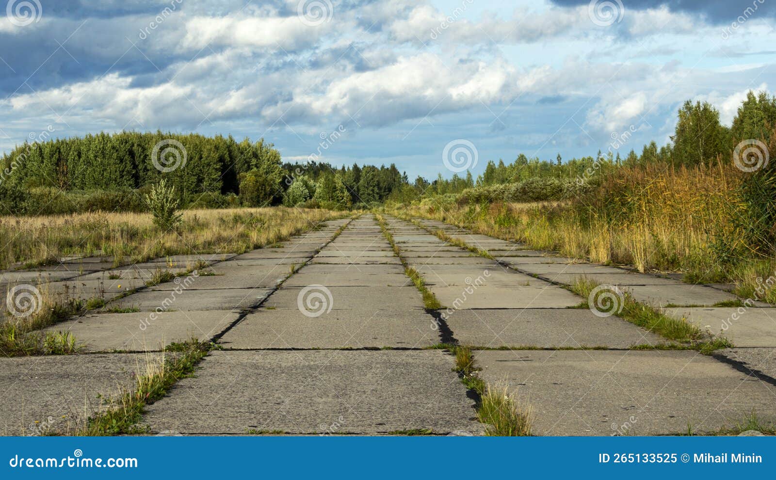 Runway of an Abandoned Military Airfield Stock Image - Image of blue ...