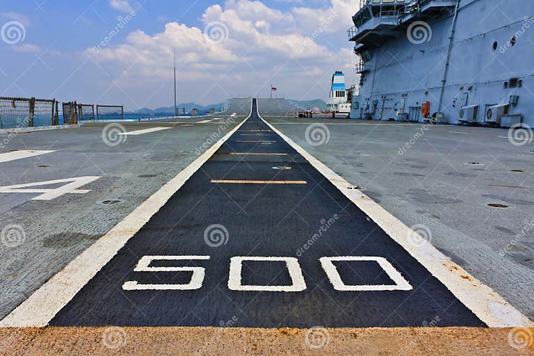 Runway on an Aircraft Carrier Stock Photo - Image of seal, aircraft ...